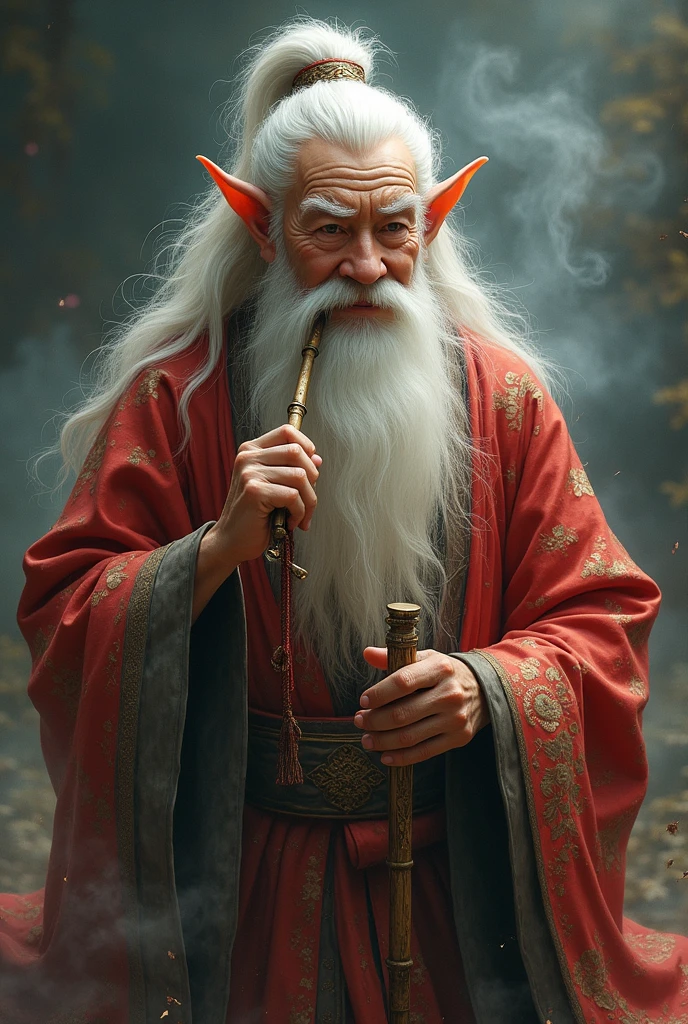 Digital art style. fantasy old grandfather elven man. chinese - SeaArt AI