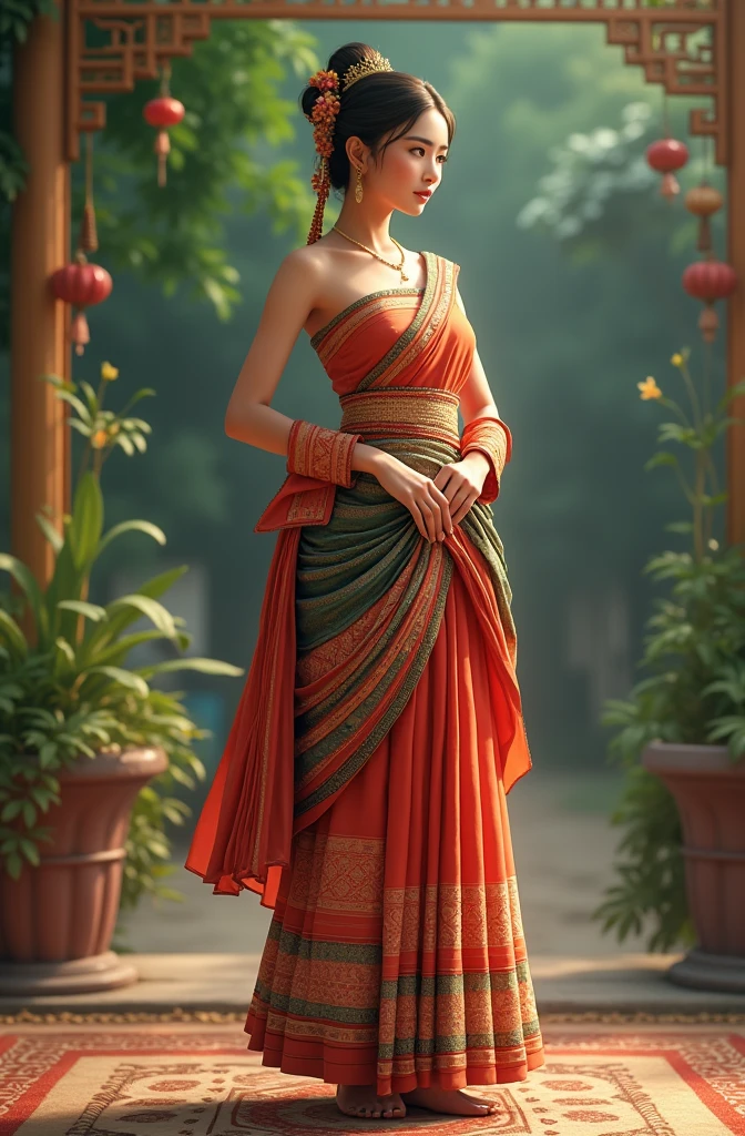 𝐇𝐢𝐬𝐭𝐨𝐫𝐲 𝐎𝐟 𝐁𝐮𝐫𝐦𝐞𝐬𝐞 𝐎𝐮𝐭𝐟𝐢𝐭(𝐅𝐨𝐫 𝐋𝐚𝐝𝐲) ~~~~~~~~~~~~~~~~~~~~~~~~ - SeaArt AI