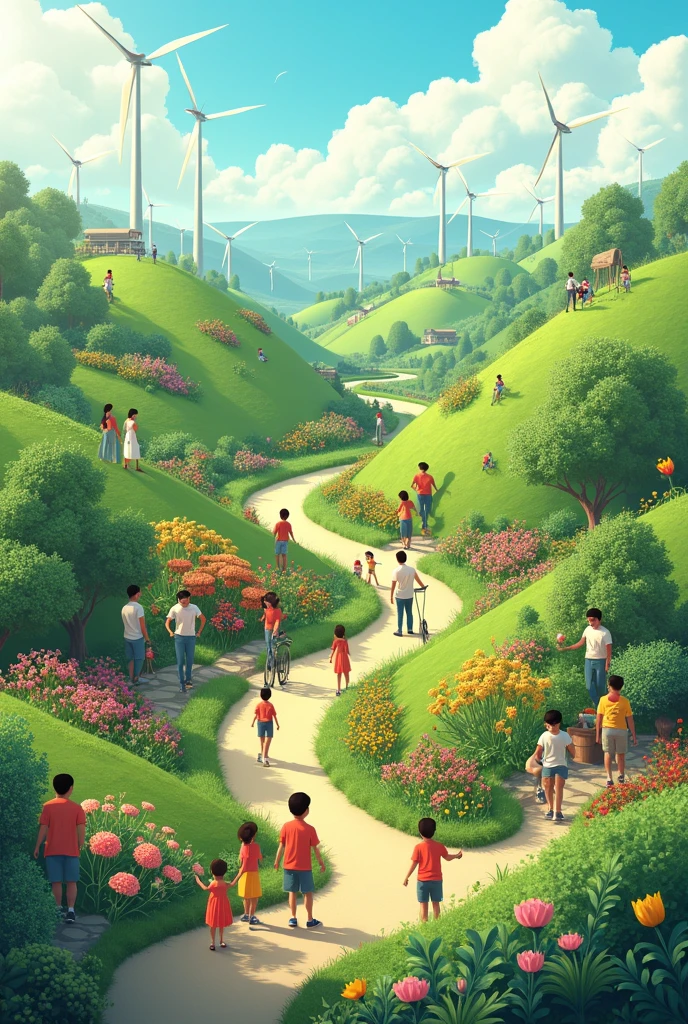 Healthy community and environment poster landscape - SeaArt AI