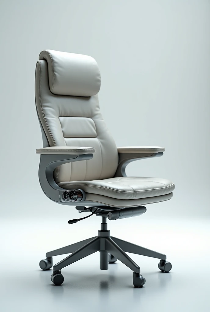 Make a class chair that has a silicon and leather fabrication with a ...