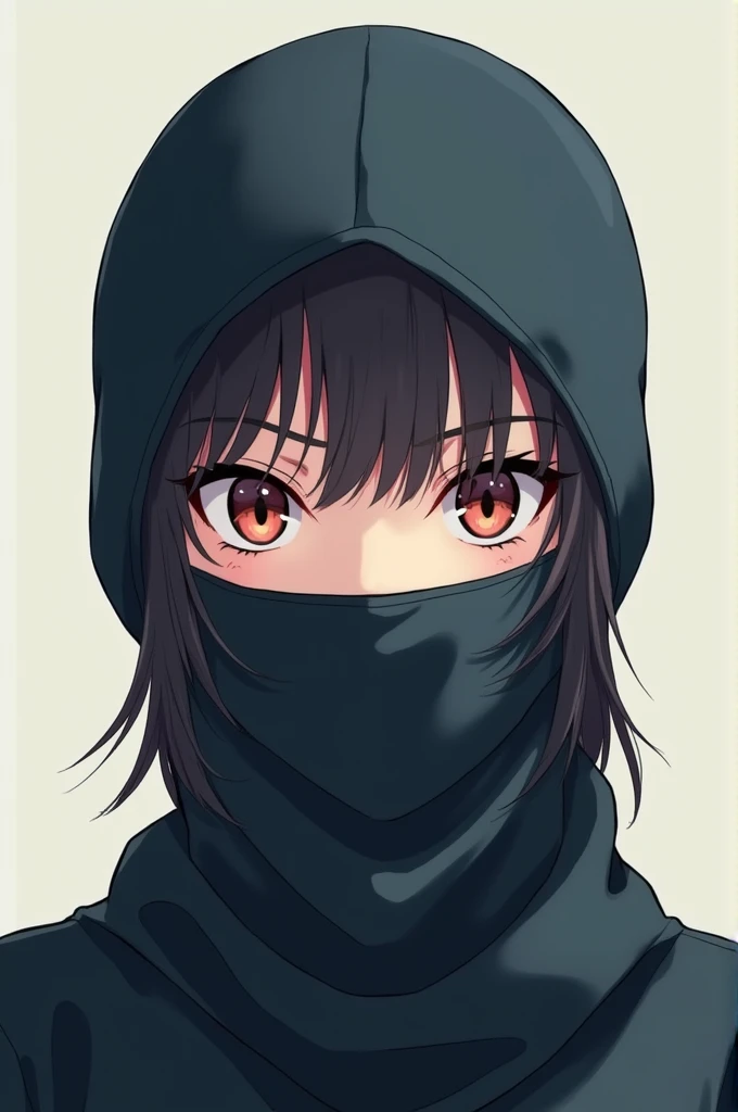 Anime girl in balaclava looking straight ahead - SeaArt AI