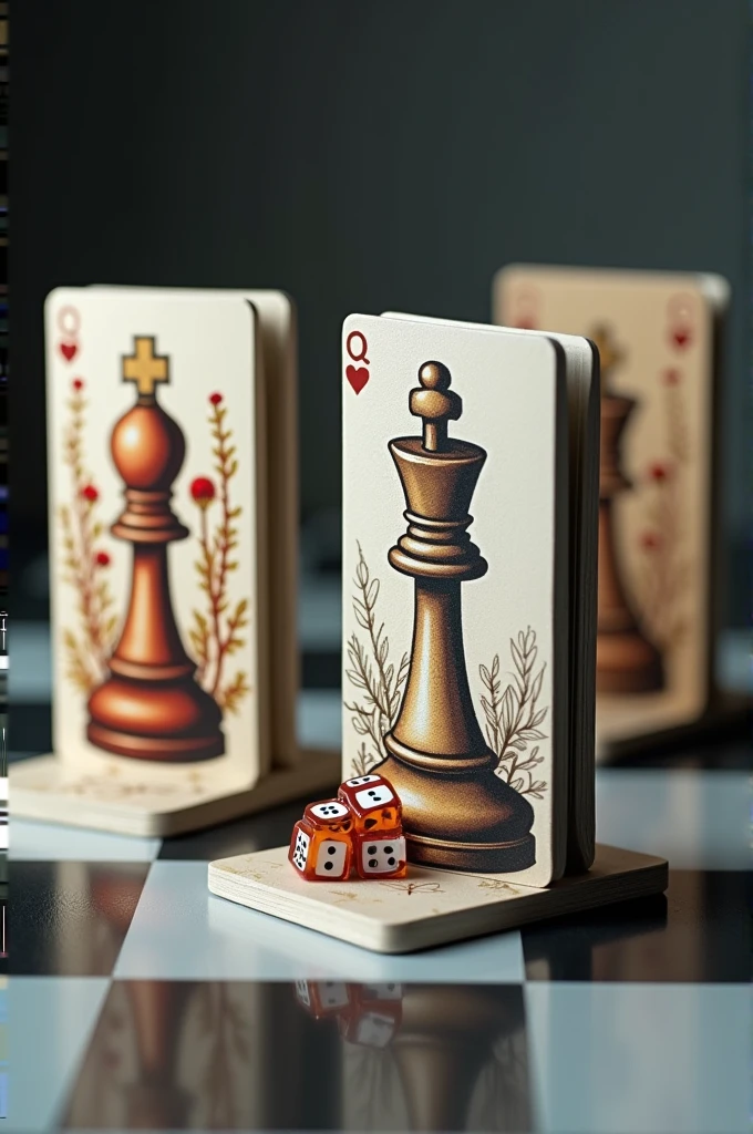 Unleash strategy with our uniquely designed chess dice cards - SeaArt AI