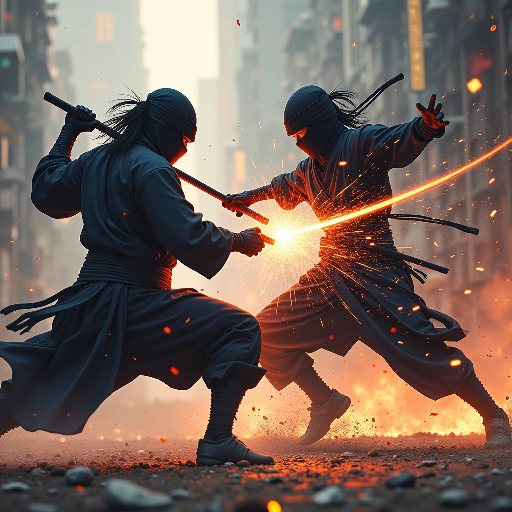 Naruto, source anime, Two ninjas engage in intense combat, their ...