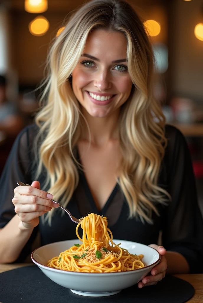 Belle femme de 25 ans, caucasien, Longs cheveux blonds, Yeux verts ...