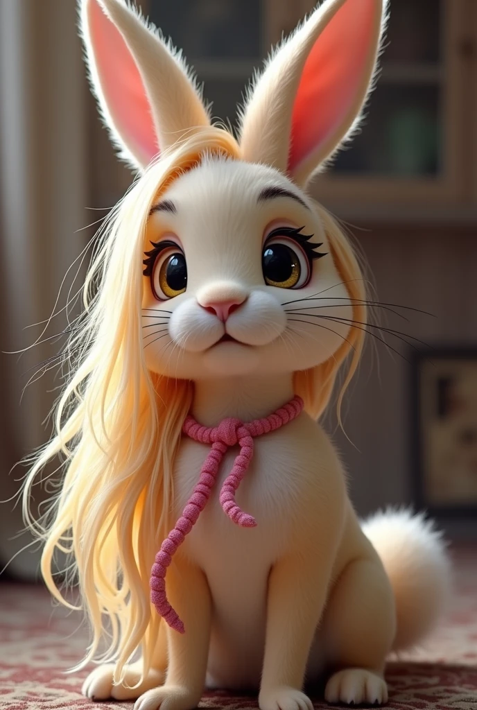 Vtuber transvestite rabbit with fox tail with blonde hair and looking ...