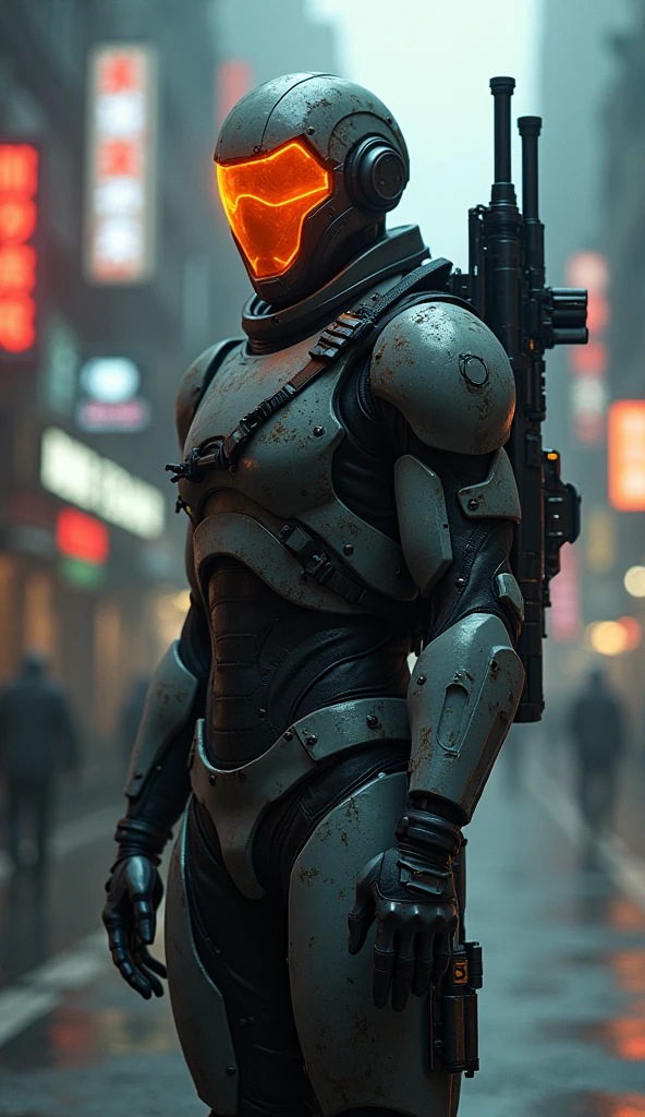 Full-body shot, futuristic mercenary in advanced tactical exo - SeaArt AI