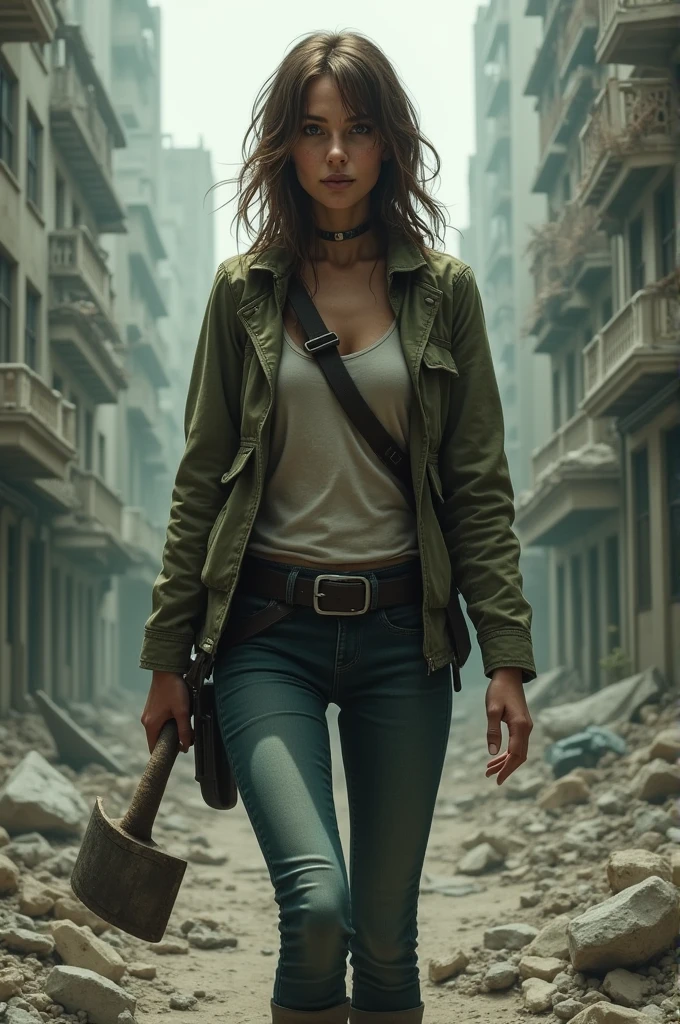 Female zombie apocalypse survivor - SeaArt AI