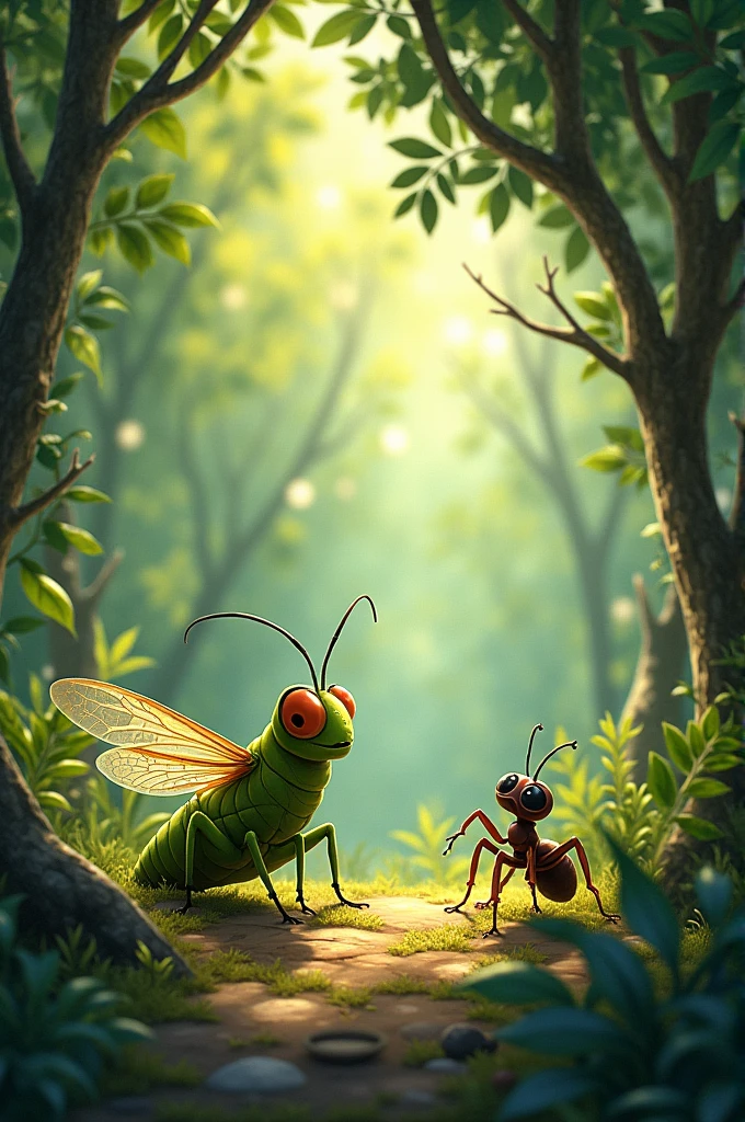 The Grasshopper and the Ant Once upon a time, in a forest, a summer day ...