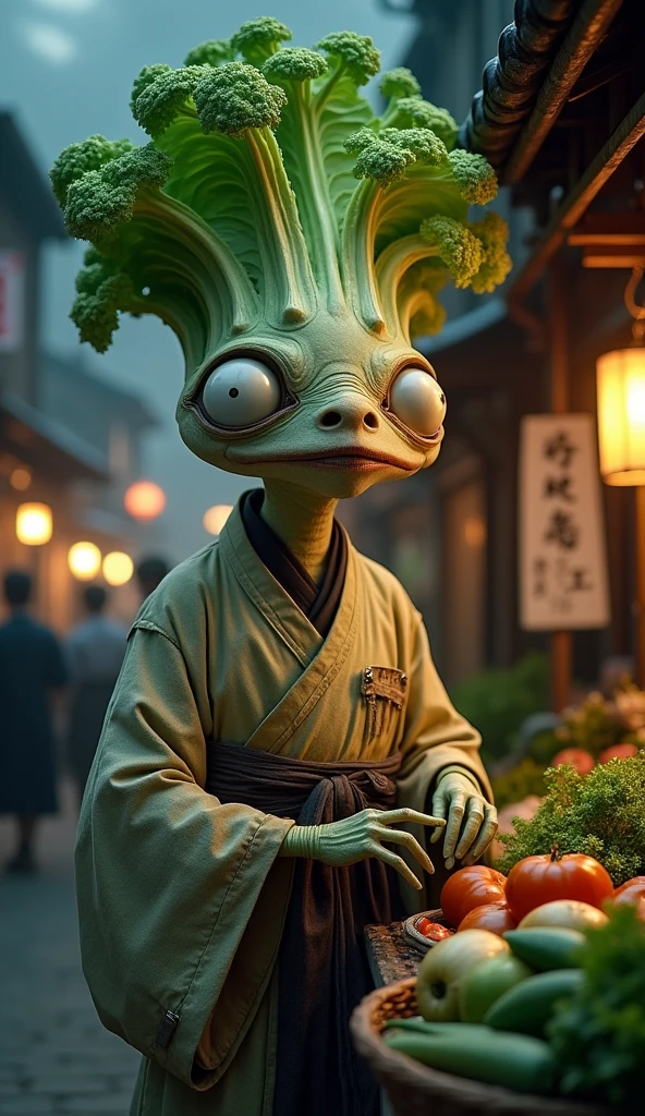 A humanoid supernatural creature with a large lettuce head, human ...