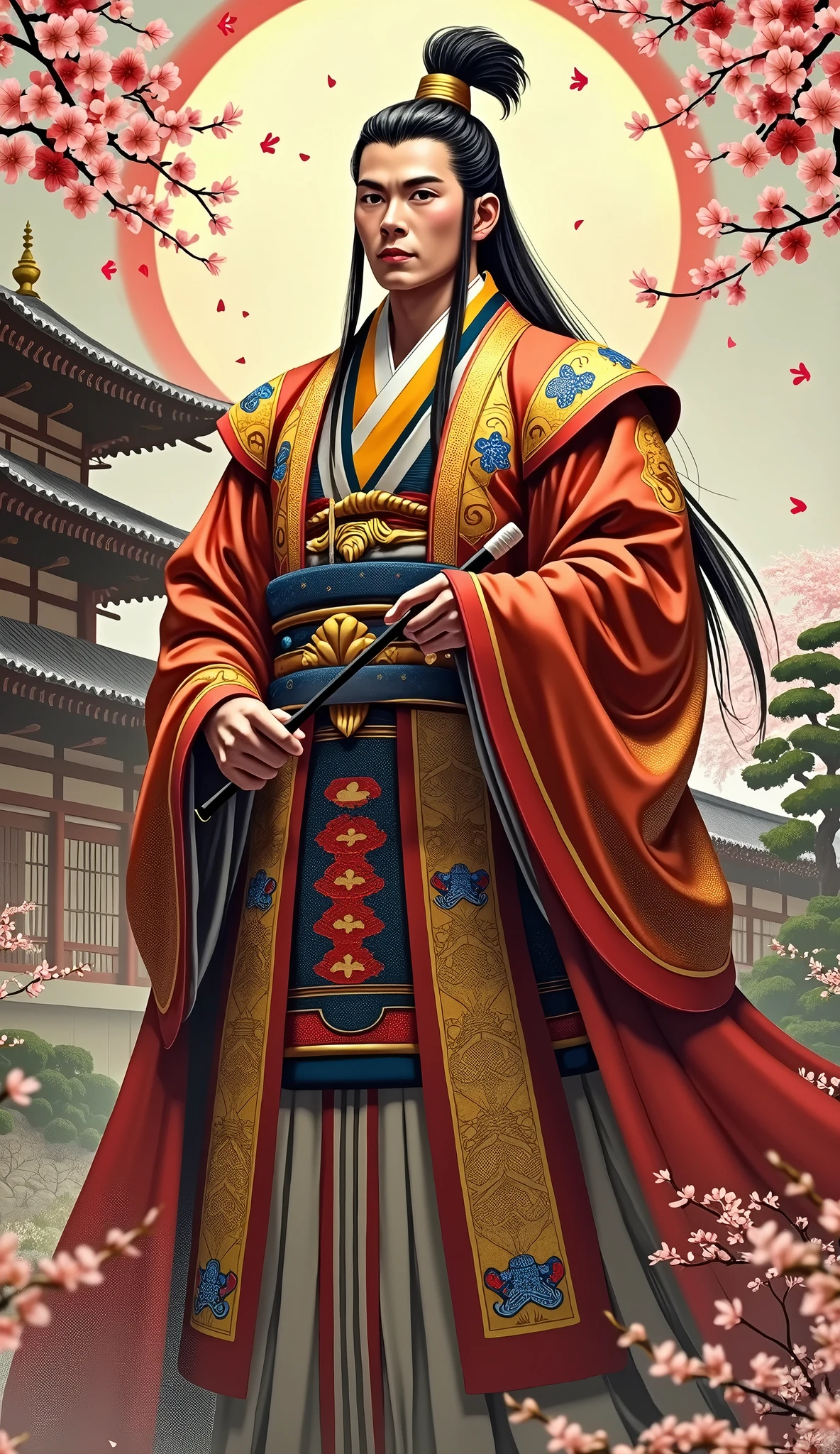 Arafed image of a man in a traditional chinese costume - SeaArt AI