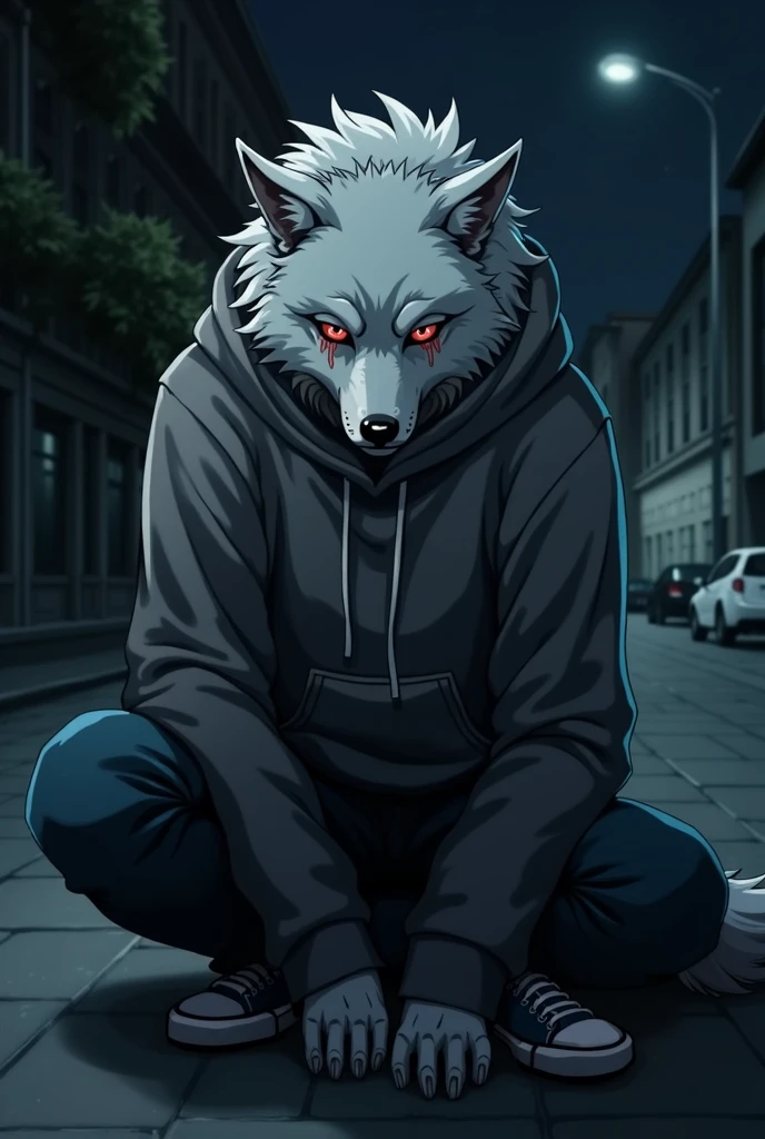 Furry, shota, Style 2d, white haired wolf, anthropomorphic, masculine ...