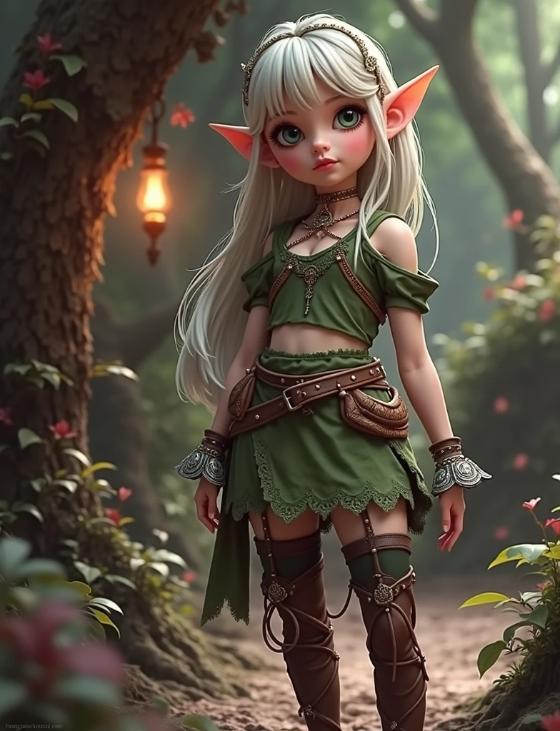 A young girl elf,1girl,beautiful detailed eyes,beautiful detailed lips ...