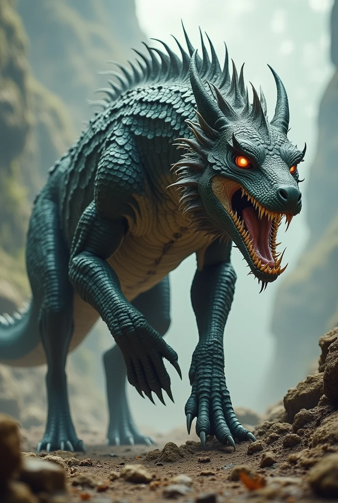 The Komodo dragon and wolf merge into a terrifying hybrid. It has the ...