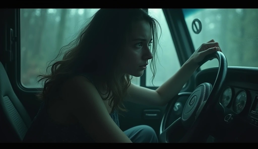 “Please, let me out!” she pleaded, but the spooky bus driver - SeaArt AI