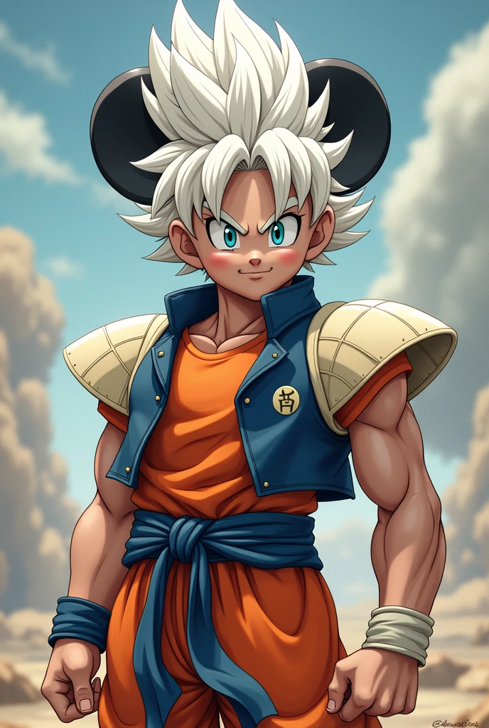 Son goku y mickey mouse fusied,Son Goku predominates in the fusion and ...