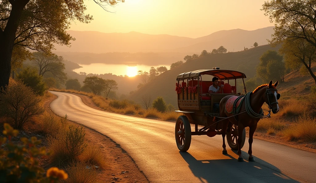 Goda gadi in rajastan road going from curve road some evening mod ...