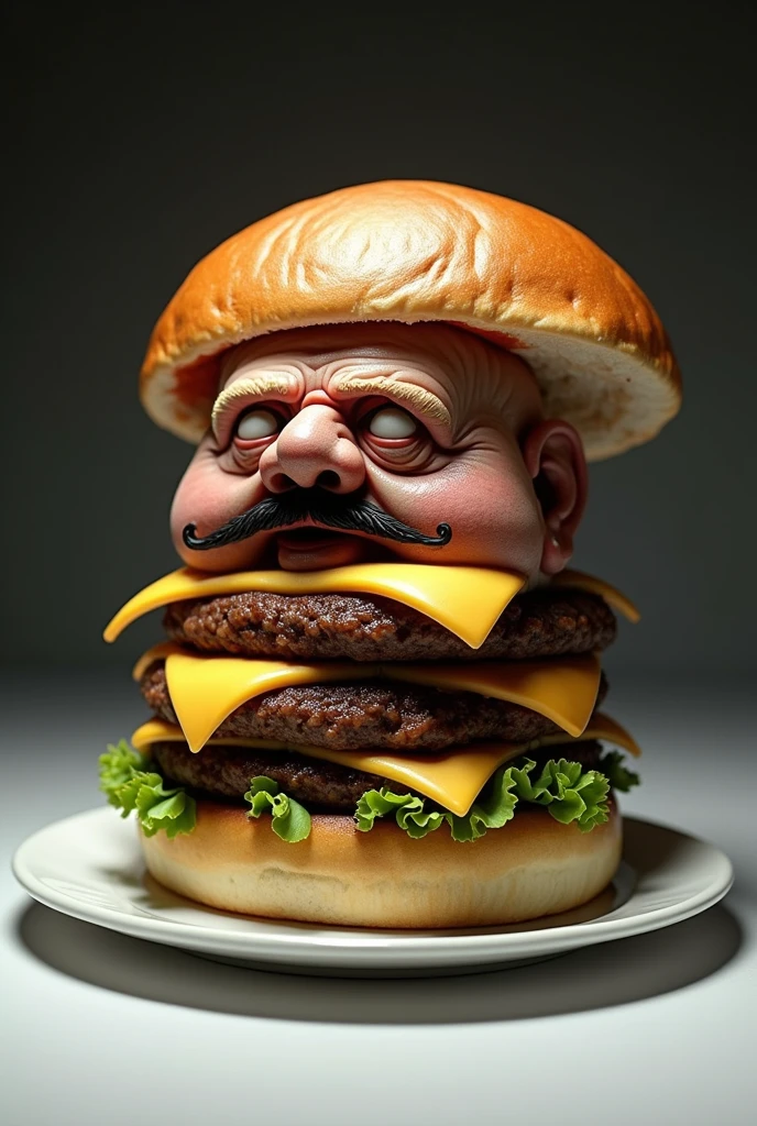 Burger that looks like Hitler - SeaArt AI