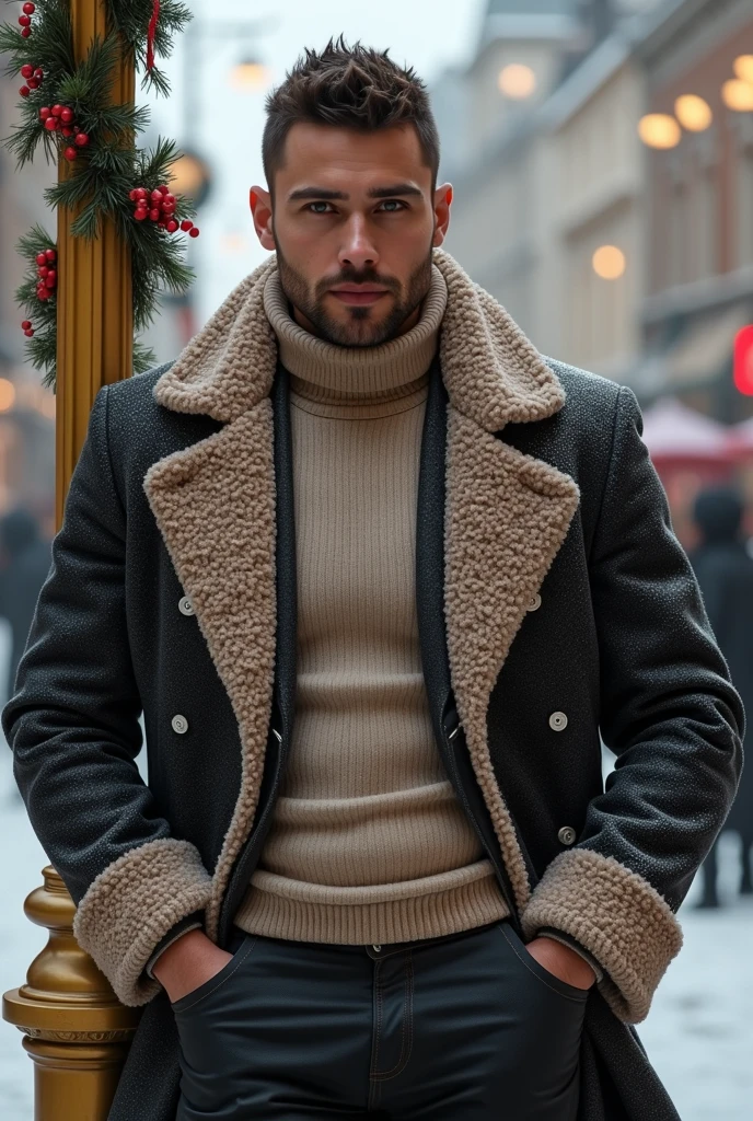 A handsome, sexy and imposing man in his 30s, light skin, grey eyes ...