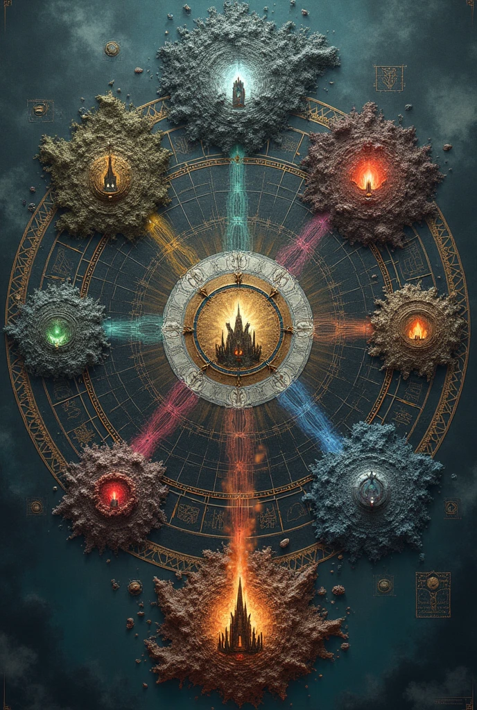 The map is designed as a series of concentric circles, with the Kingdom ...