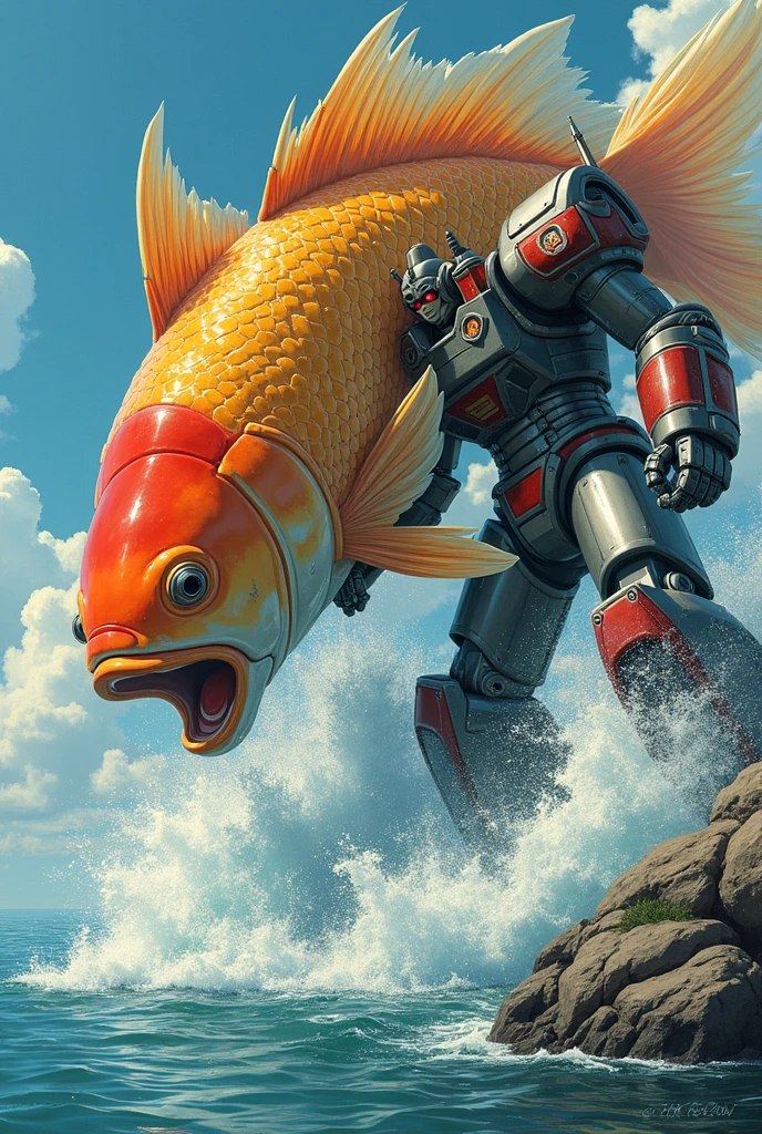 （0925）Today's challenge theme: Goldfish Battle with Mecha creado con ...