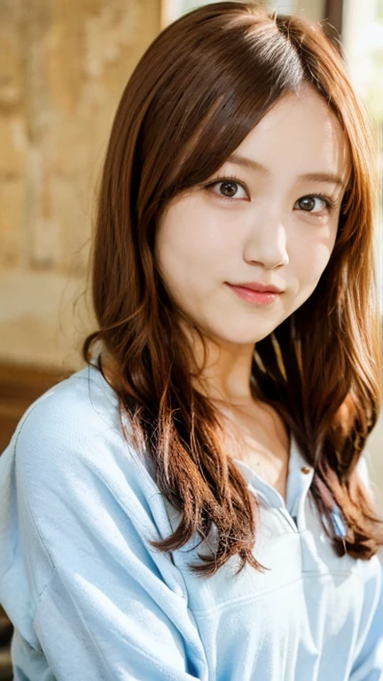 One girl, solo, High resolution, Long Hair, blue eyes, Brown Hair ...