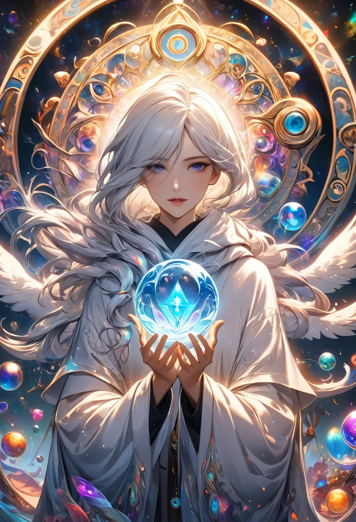 A woman holding a crystal ball in her hands - SeaArt AI