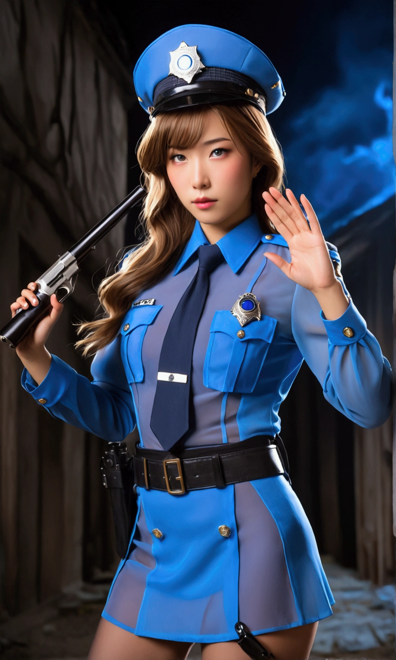 Cute yuna (mystic investigator, mystic 3rd eye in forehead, sheer silk ...