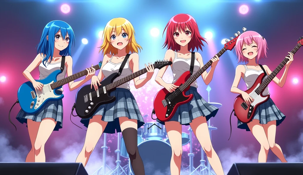 Bocchi the Rock！Anime、Four Girls、Each of the four has a different hair ...