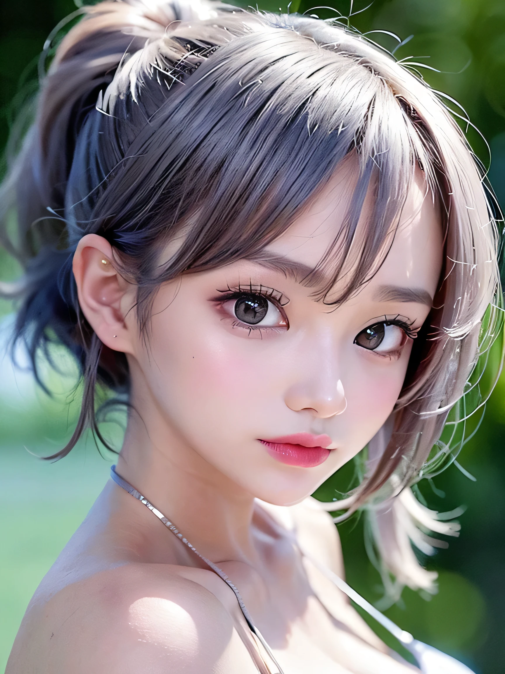 A close up of a woman with a necklace on her neck - SeaArt AI