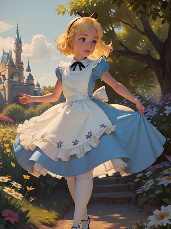 Alice liddell, Alice has blonde hair, wears a cyan blue Sweet dress ...