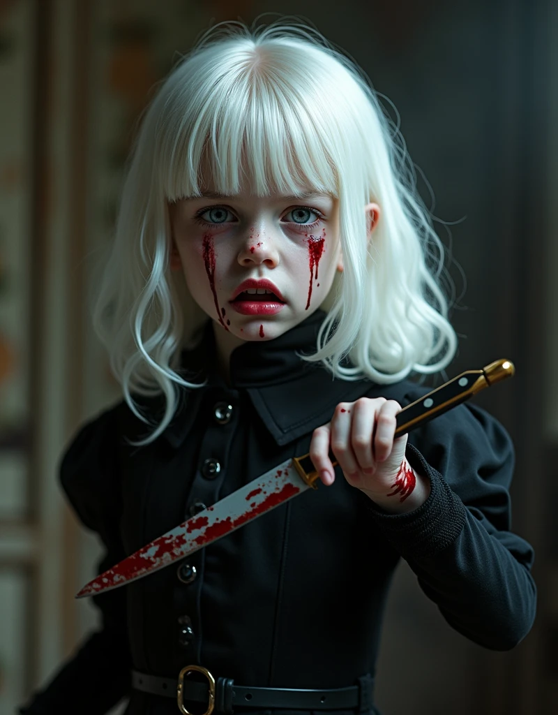 (1 cute albino european girl), , blue eyes, skin white as snow - SeaArt AI