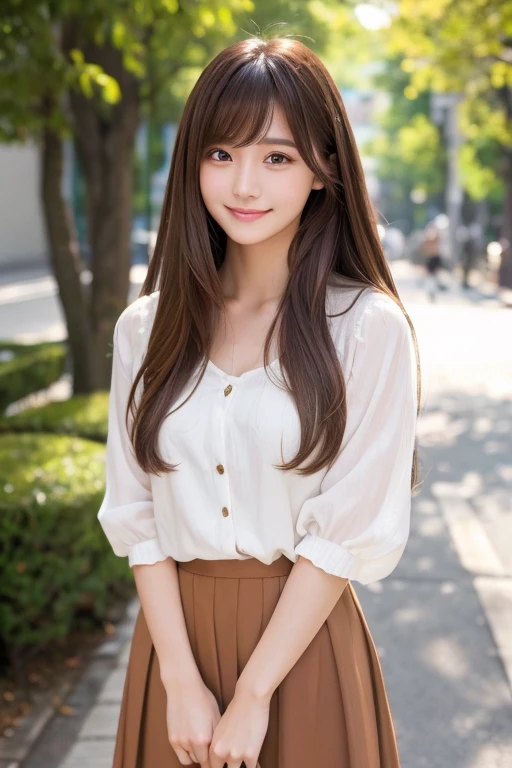 高解像度, ロングヘア, バング, ブラウンヘア, 2、168cm、 日本語、ビューティフルフェイス、モデルボディタイプ - SeaArt AI