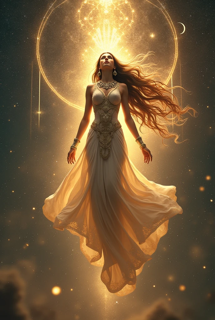 Goddess Innana descending from the heavens - SeaArt AI