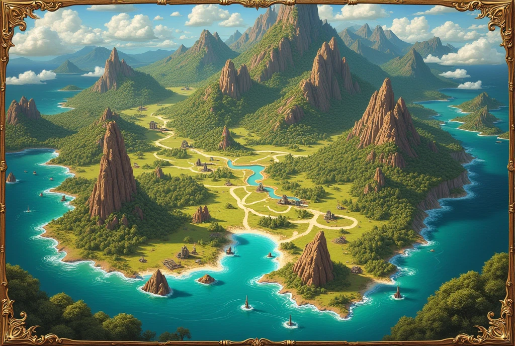Map of a fantasy country in unifolia. - SeaArt AI