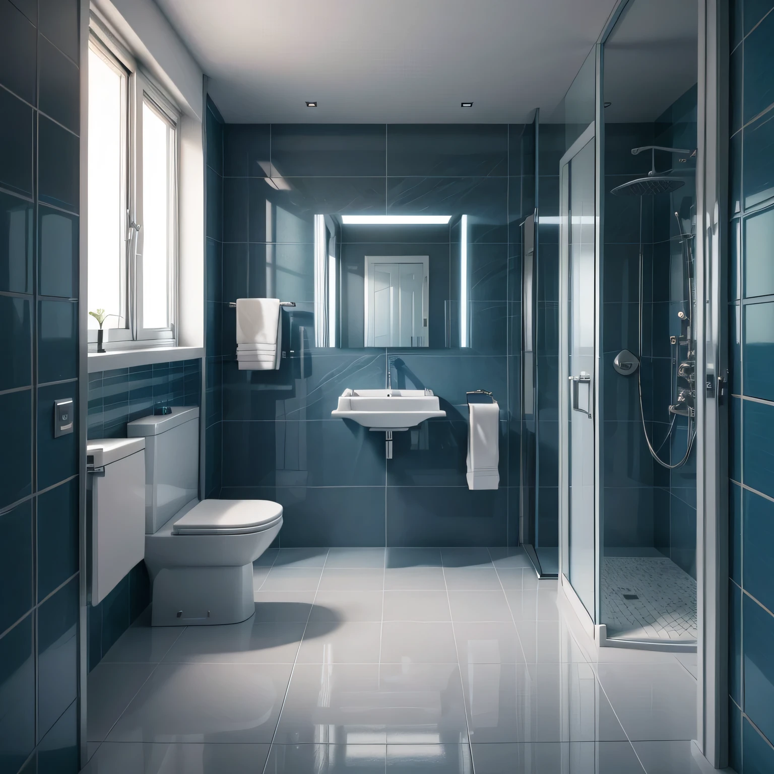 Arafed bathroom with a toilet - SeaArt AI