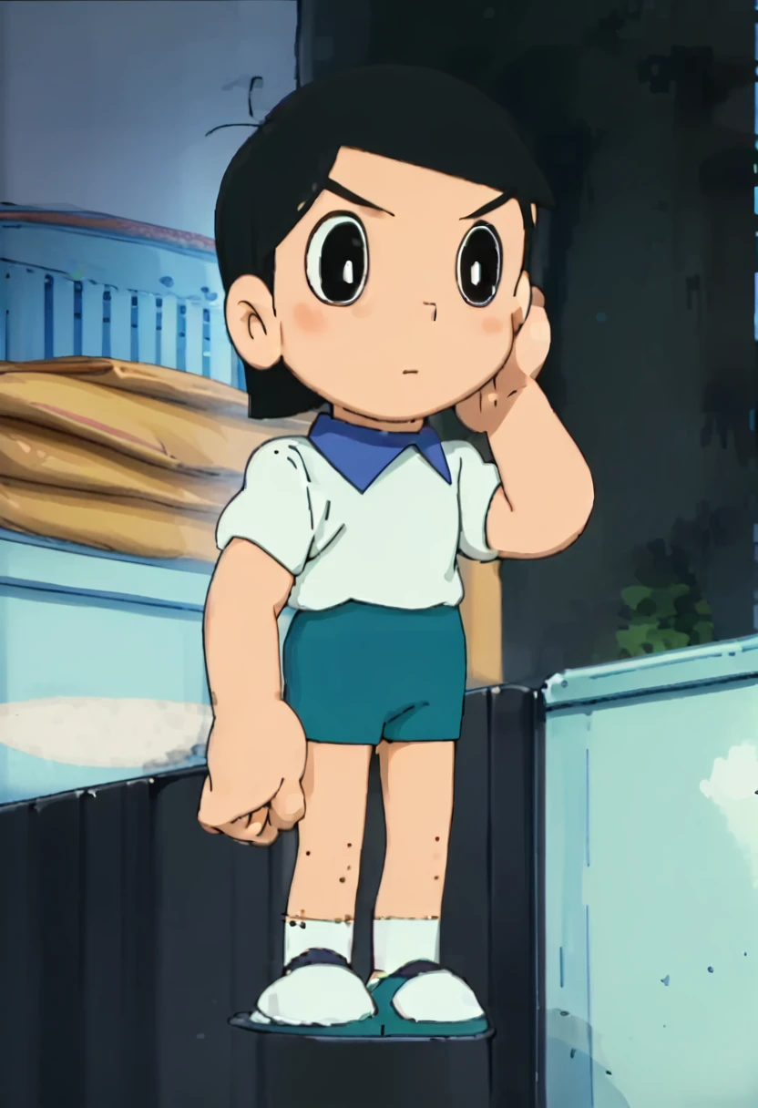 ベッドに横たわる,(((Hidetoshi Dekisugi,black hair,black eyes,blue shirt - SeaArt AI