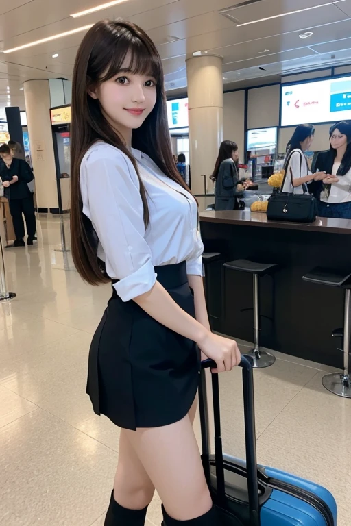 High resolution, Long Hair, chest, bangs, Brown Hair, Beautiful Face ...
