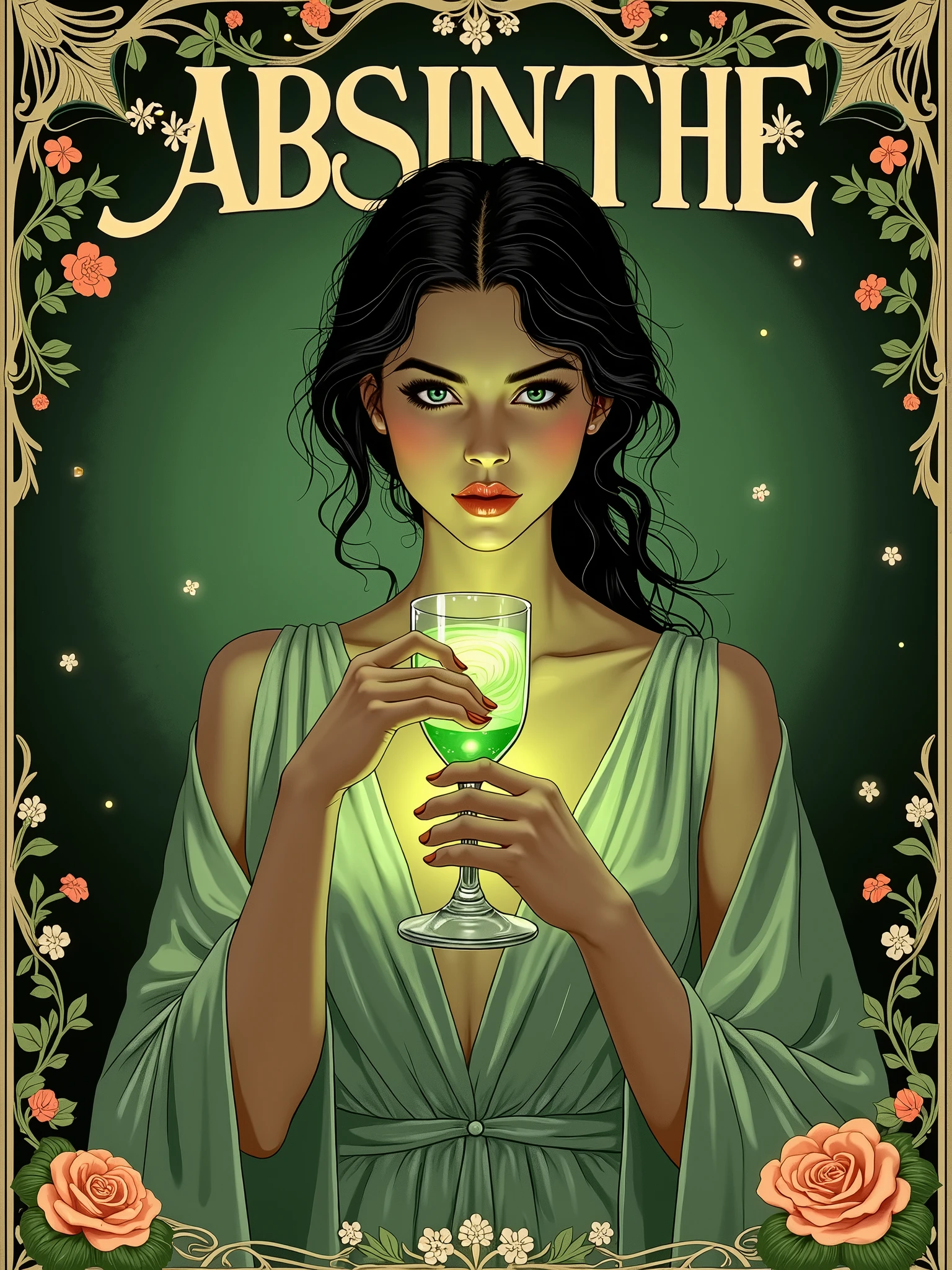 Arafed image of a woman holding a glass of wine - SeaArt AI