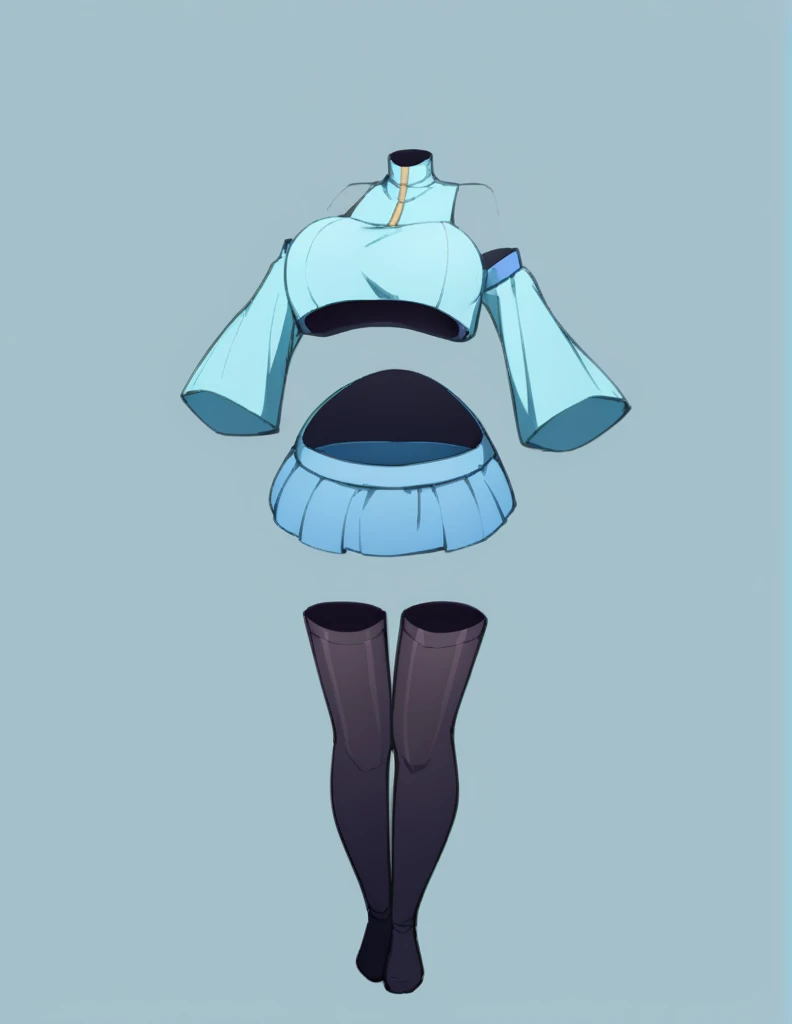 "A minimalist, stylized outfit design floating in mid-air without a ...