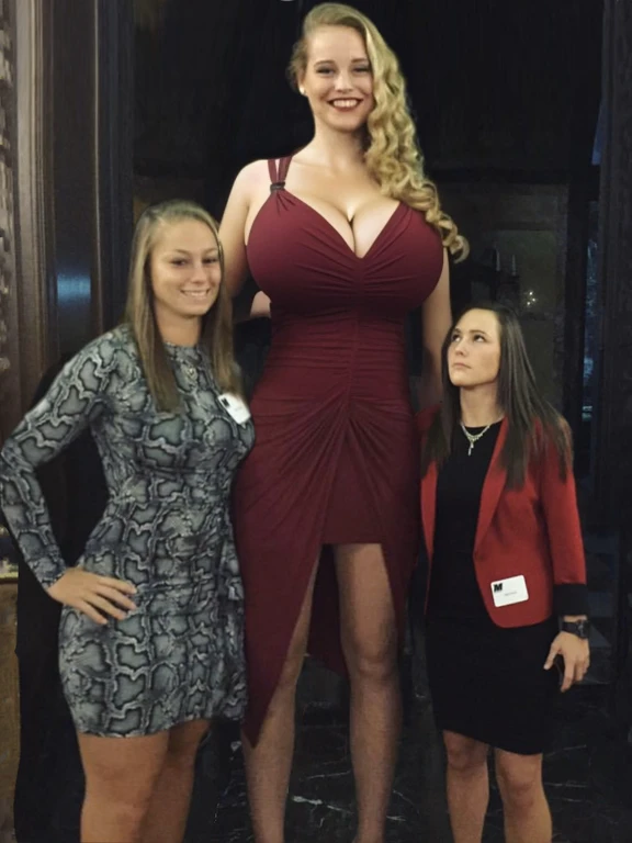 Plain dress, (((cleavage))), (huge big huge enormous giant massive ...