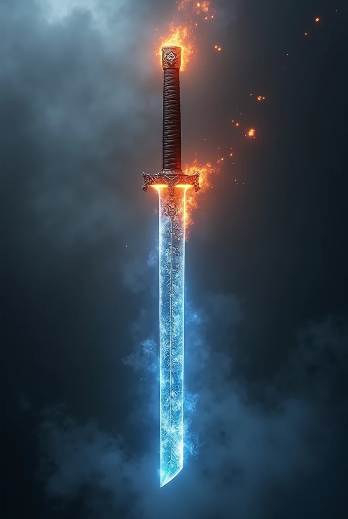 Katana of fire and ice - SeaArt AI