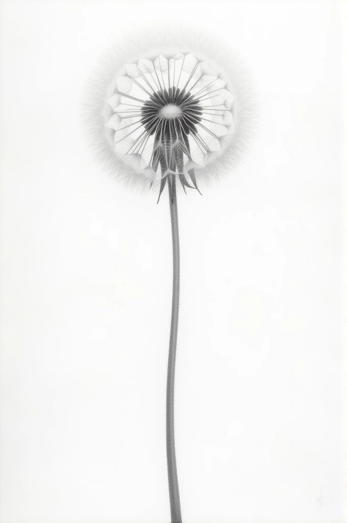 Pencil drawing of dandelion - SeaArt AI