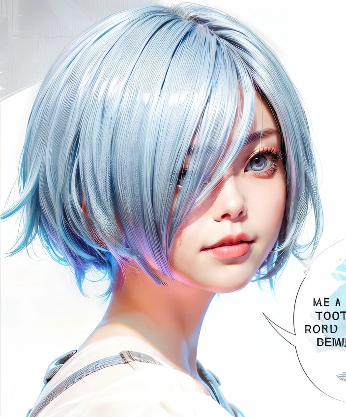 A close up of a person with a blue hair and a white shirt（kirishima ...