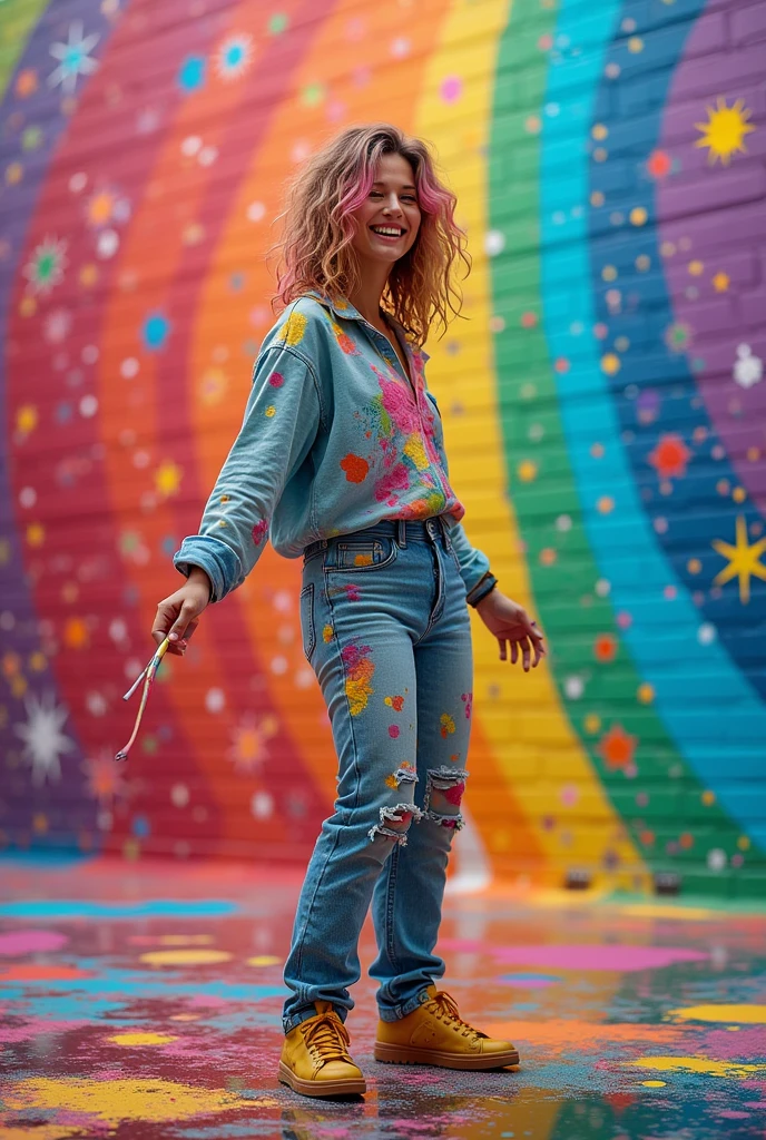 Perfect Anatomy Girl Splattered in Paint 28 years old Beautiful Bright ...
