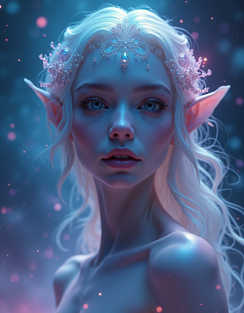 A highly detailed portrait of an alien woman, ethereal and otherworldly ...