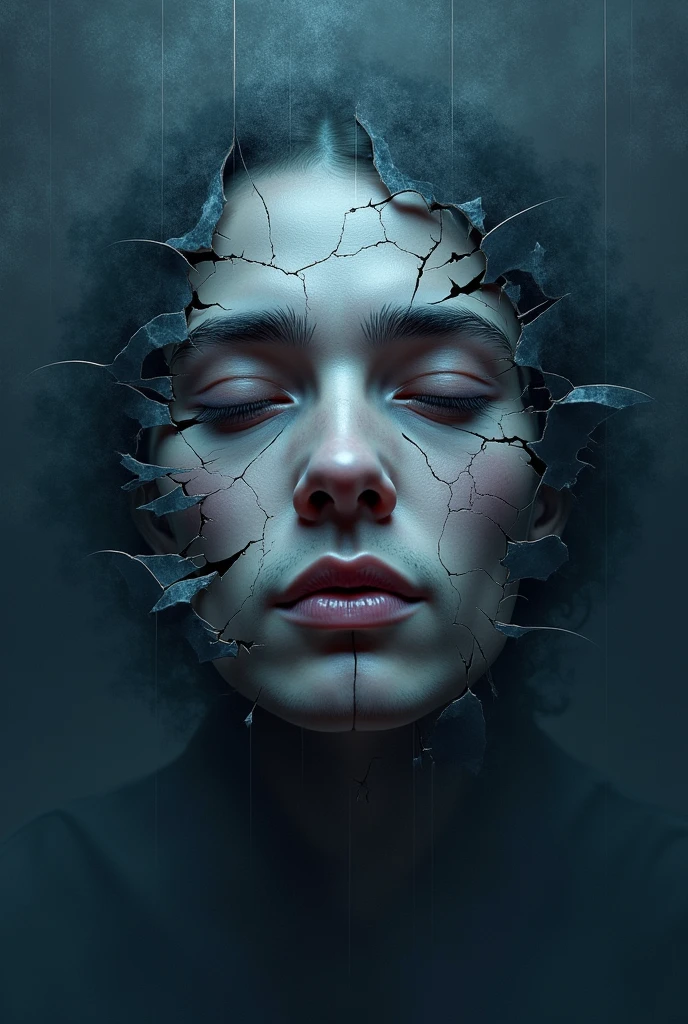 For the cover of a book titled The Fragmentation of My Essence - SeaArt AI