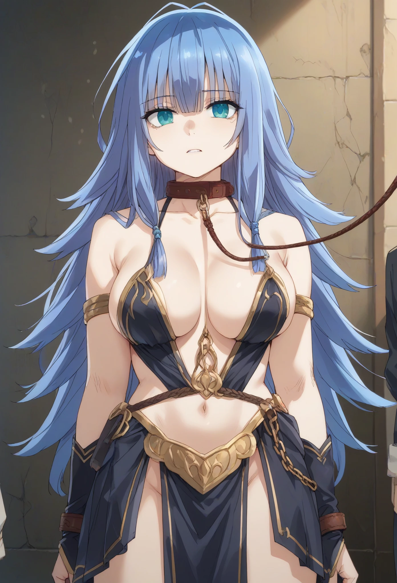 Charlotte Reis, 1girl, solo, blue hair, long hair, large breasts - SeaArt AI
