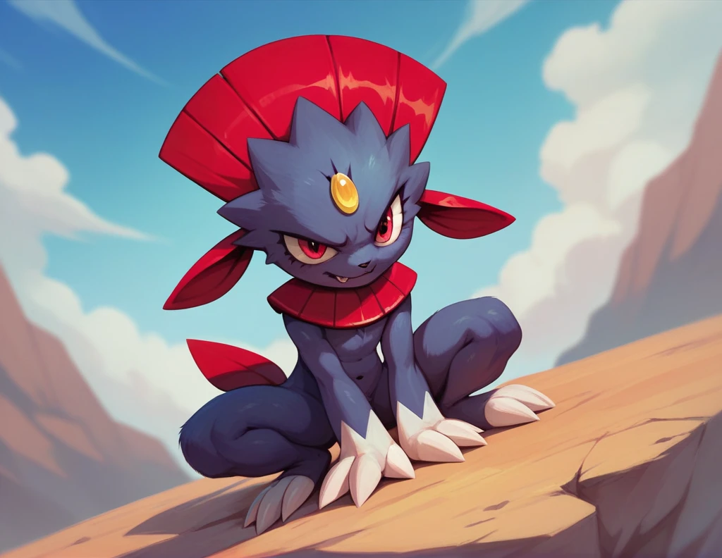 Weavile, Pokémon, whole body, original pokemon design, two legs - SeaArt AI