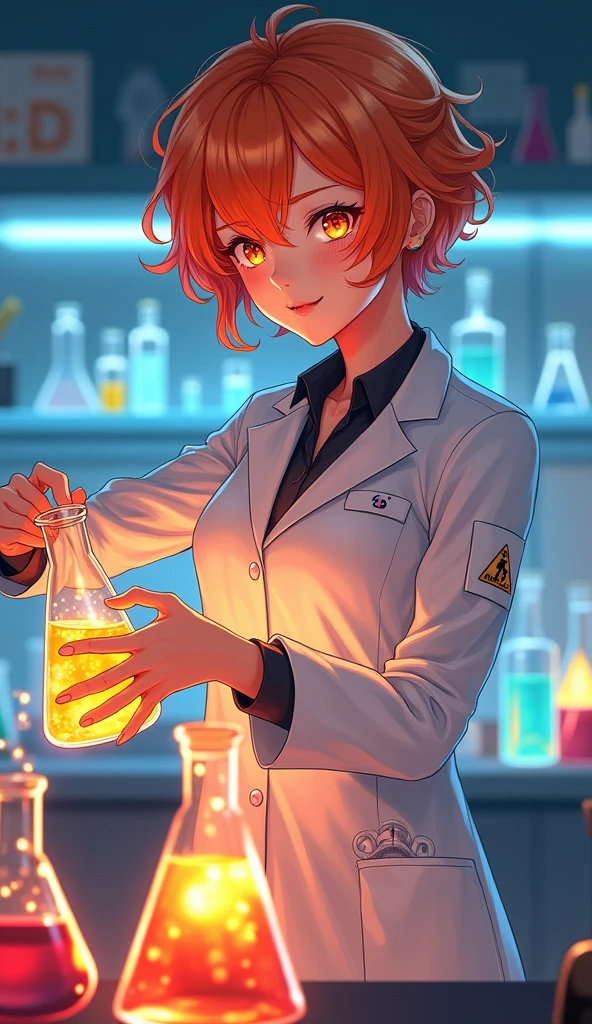 4K anime style quality, digital drawing mode, chemistry-themed female ...