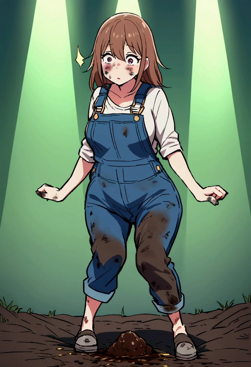 Woman with diarrhea and poop on her work clothes ((shit on your work ...